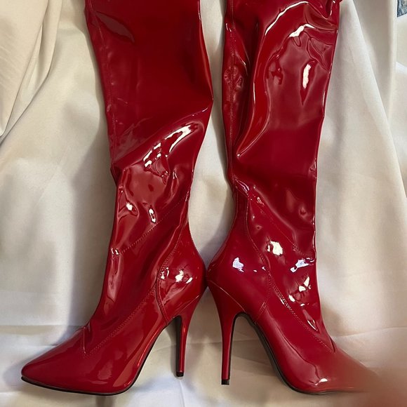 Pleaser | Shoes | Pleaser Seduce300 Red Patent Thigh High Boots | Poshmark